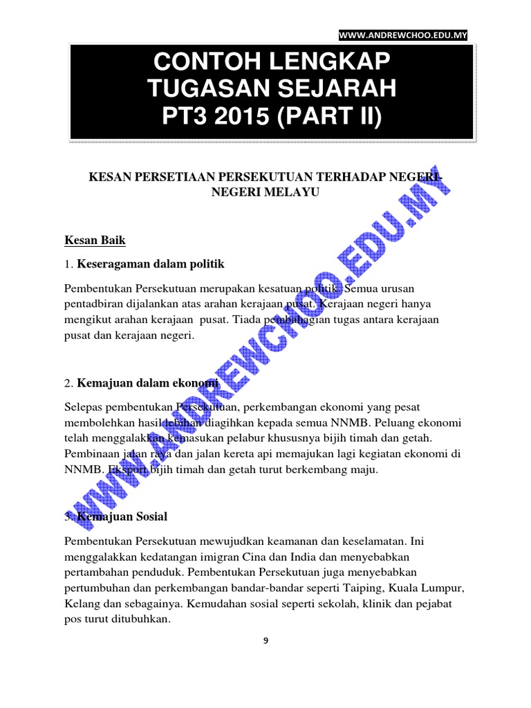 Contoh Jawapan Lengkap Tugasan Sejarah Pt3 2015 - Perjanjian ...