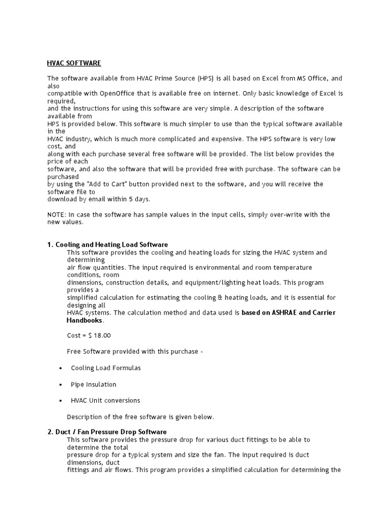 Hvac Software Notes | PDF | Hvac | Air Conditioning