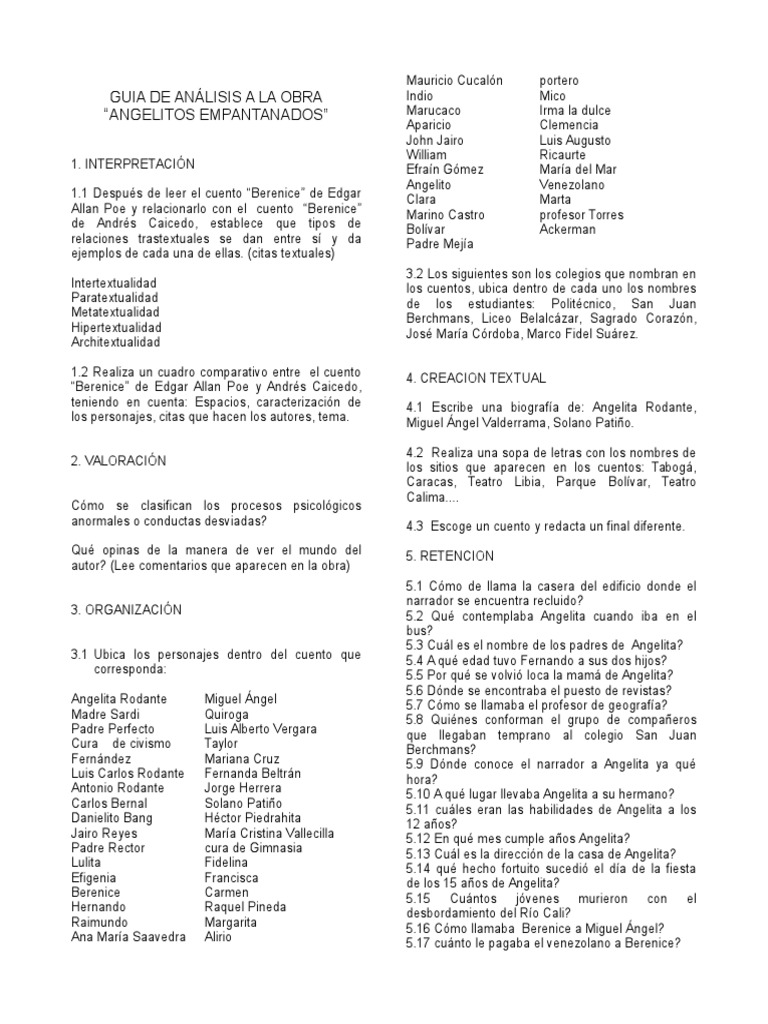 Angelitos Empantanados Pdf Cuentacuentos Cuentos