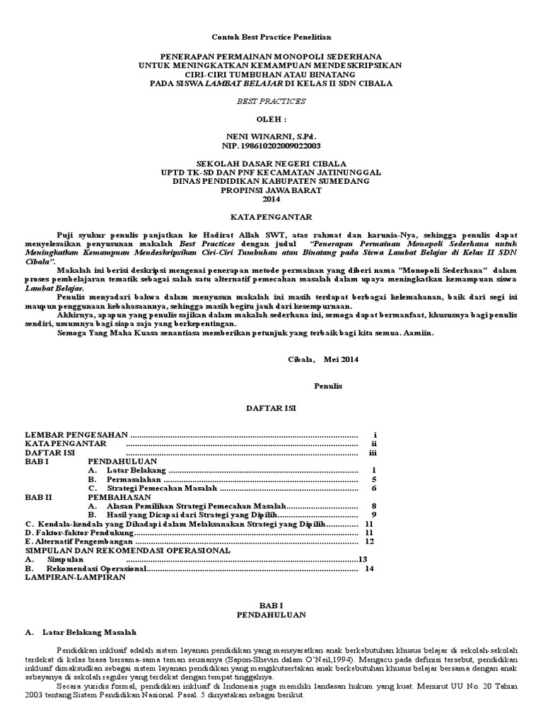 Contoh Best Practice Penelitian | PDF
