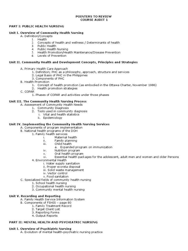Pointers To Review MH&CHN | Download Free PDF | Psychotherapy | Psychiatric And Mental Health ...