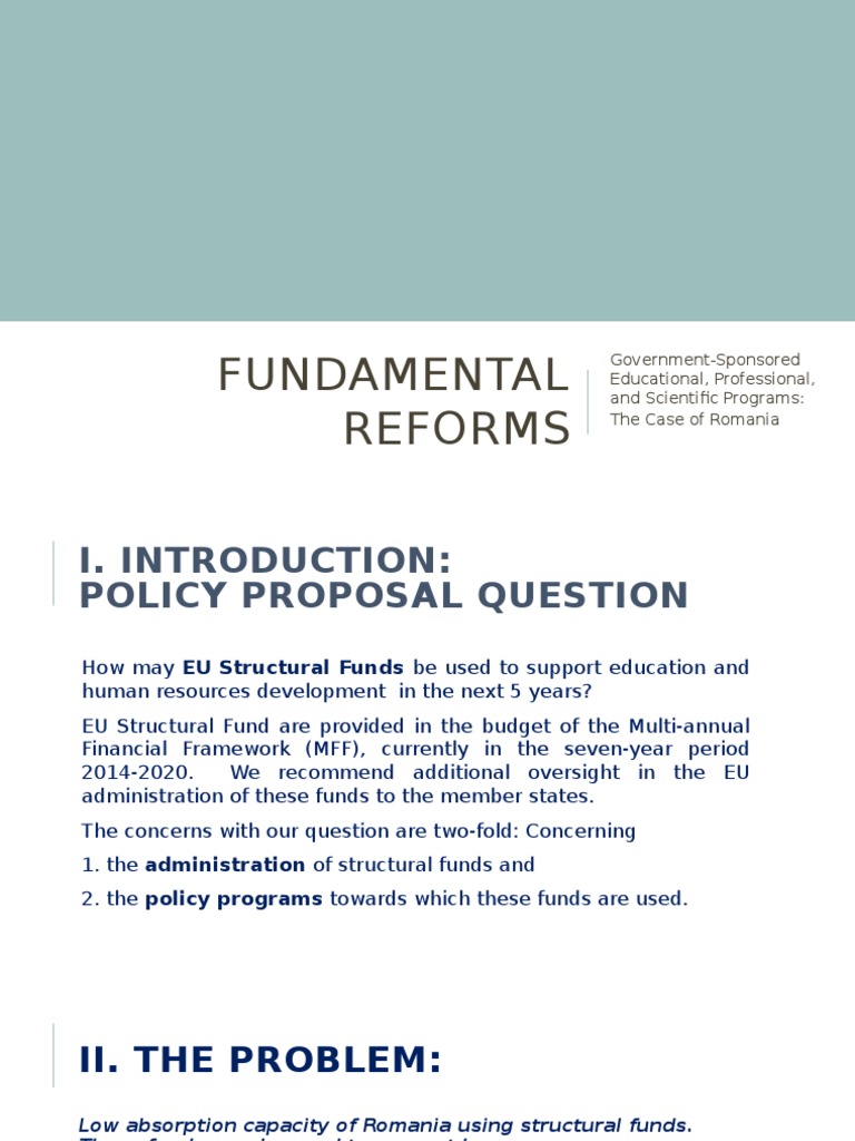 Fundamental Reforms: Government-Sponsored Educational, Professional ...