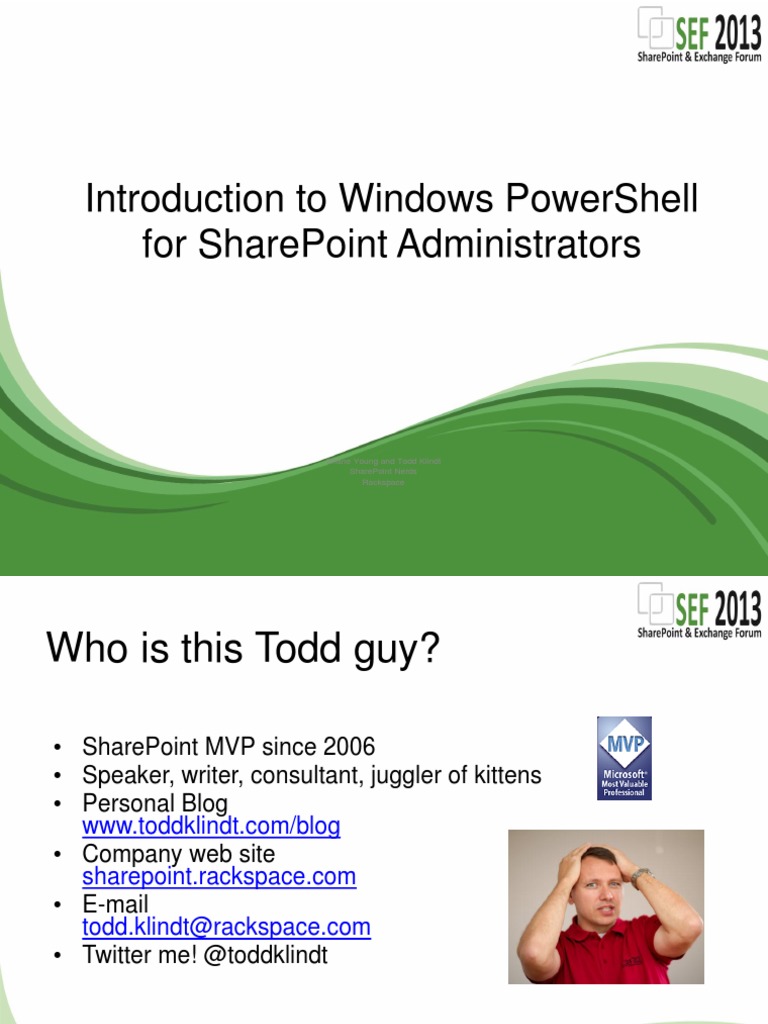 PowerShell for SharePoint Admins | PDF | Share Point | Application Software