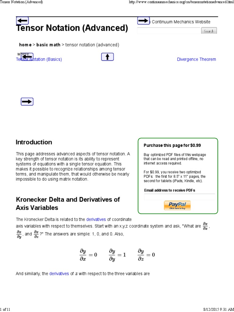 Tensor Notation (Advanced) | Tensor | Algebra Tensor Notation (Advanced) | Tensor | Algebra