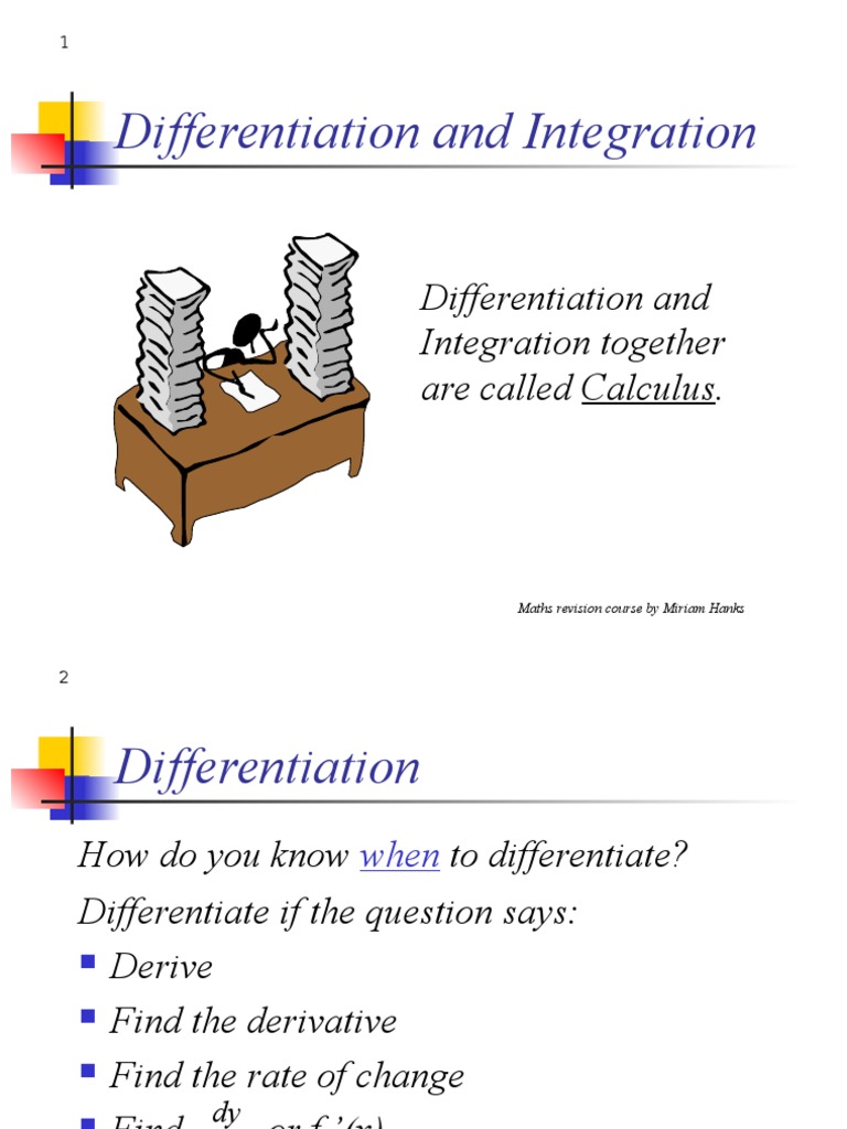 Differentiation and Integration Overview | PDF | Integral | Calculus