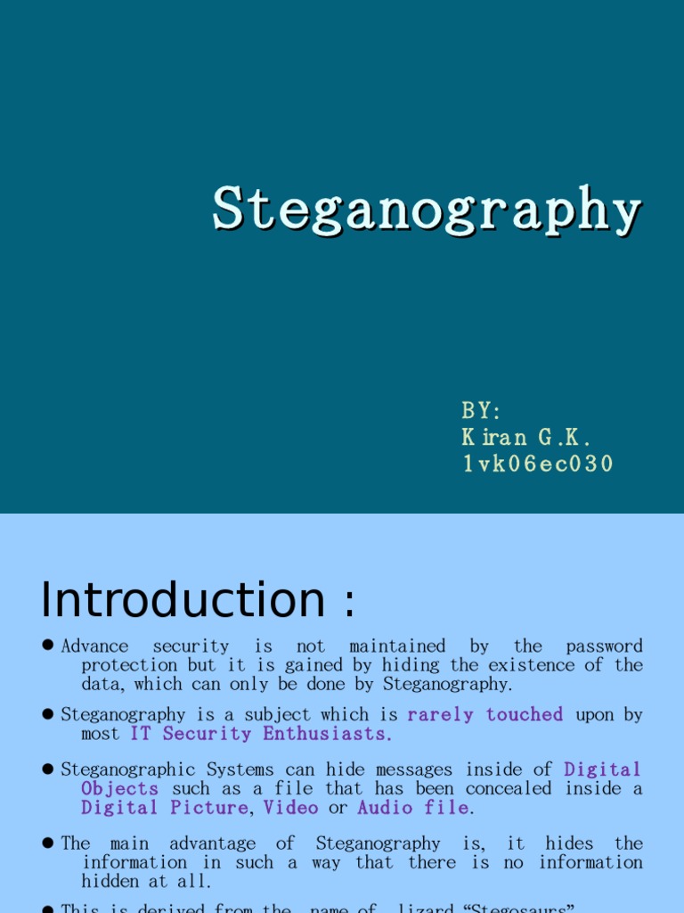Steganography | PDF | Secure Communication | Secrecy