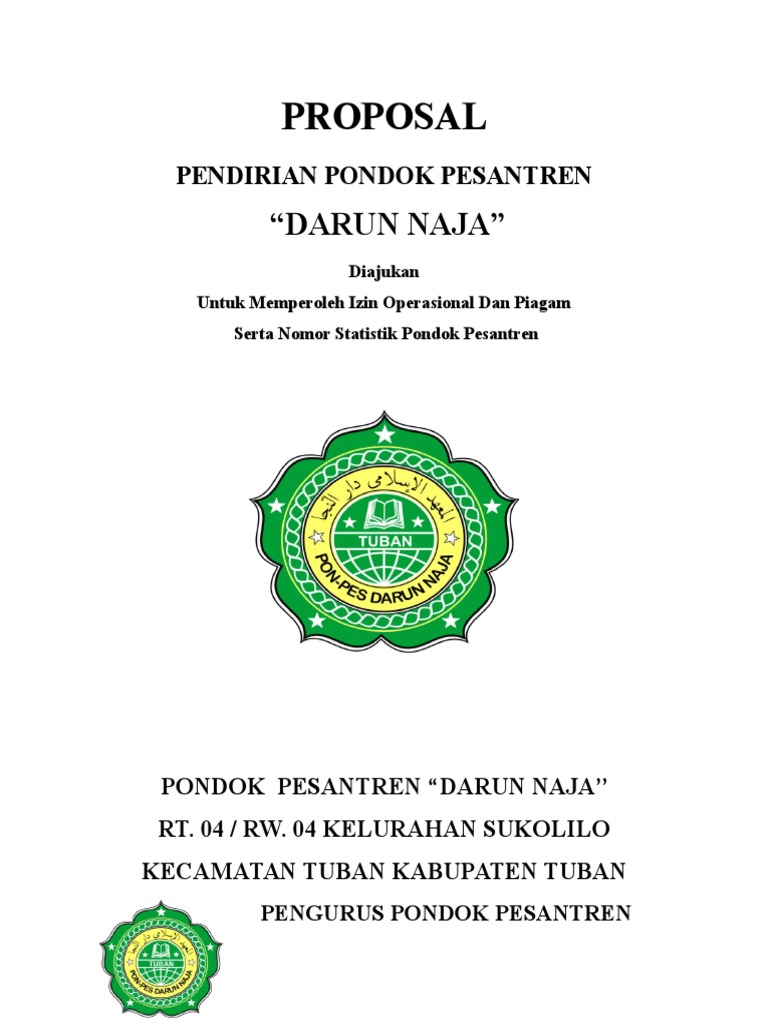 PROPOSAL PENDIRIAN PONDOK PESANTREN “DARUN NAJA”