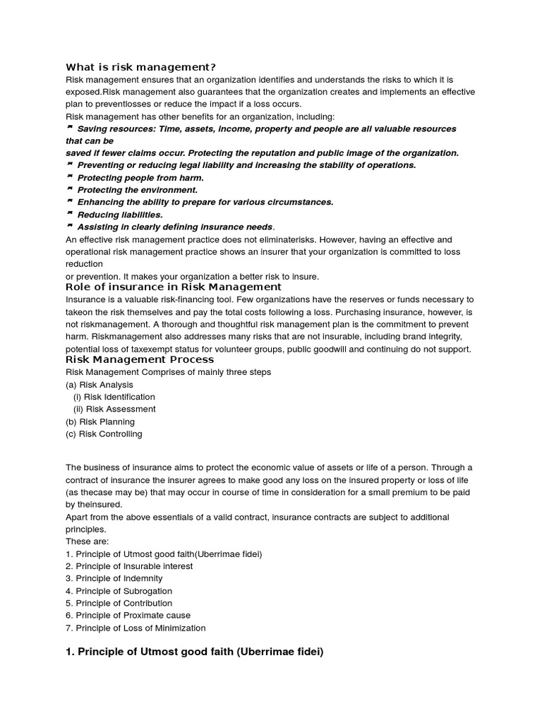 What Is Risk Management | PDF | Risk Management | Insurance