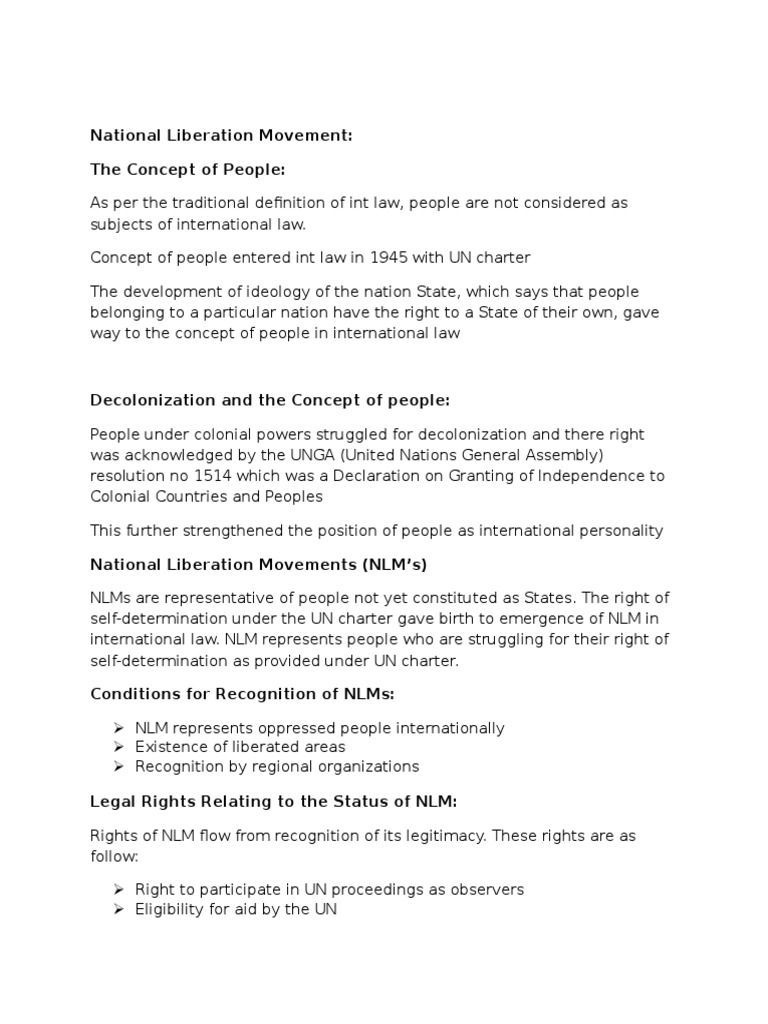 National Liberation Movement | PDF | United Nations | International ...