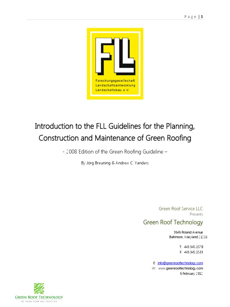 Introduction To The FLL Guidelines For The Planning PDF | PDF | Roof ...