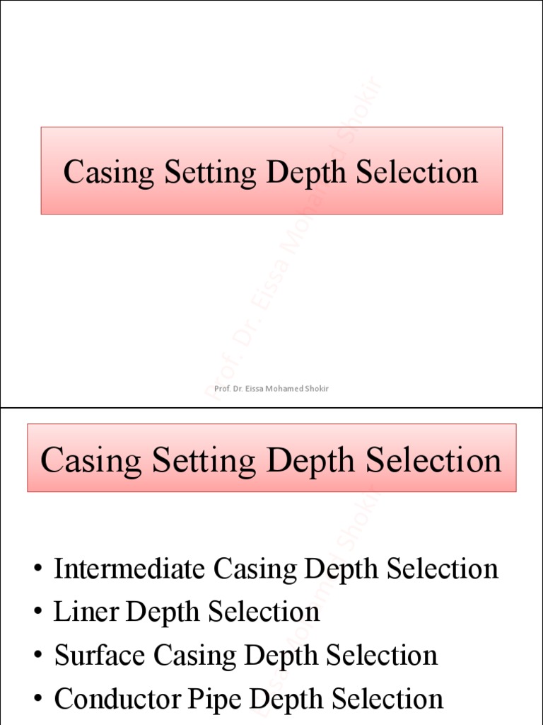 Casing Depth & Size Guide | PDF | Casing (Borehole) | Geotechnical ...