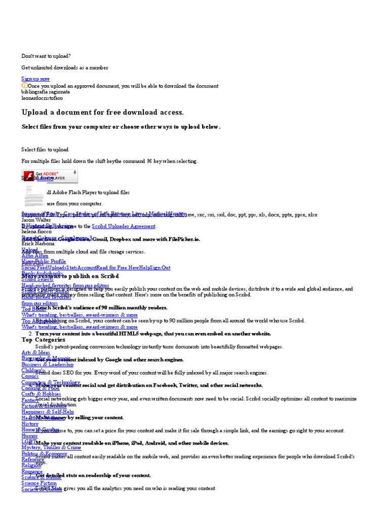 Upload A Document For Free Download Access.: Select Files From Your Computer or Choose Other ...