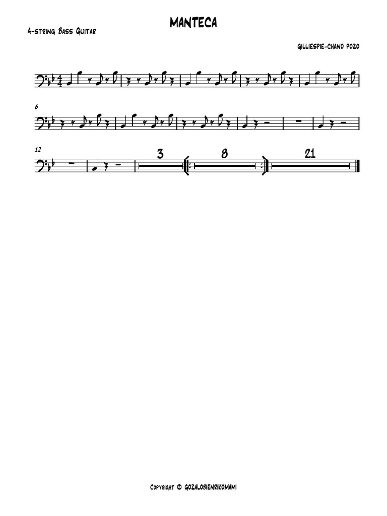 MANTECA 4-String Bass Guitar | PDF