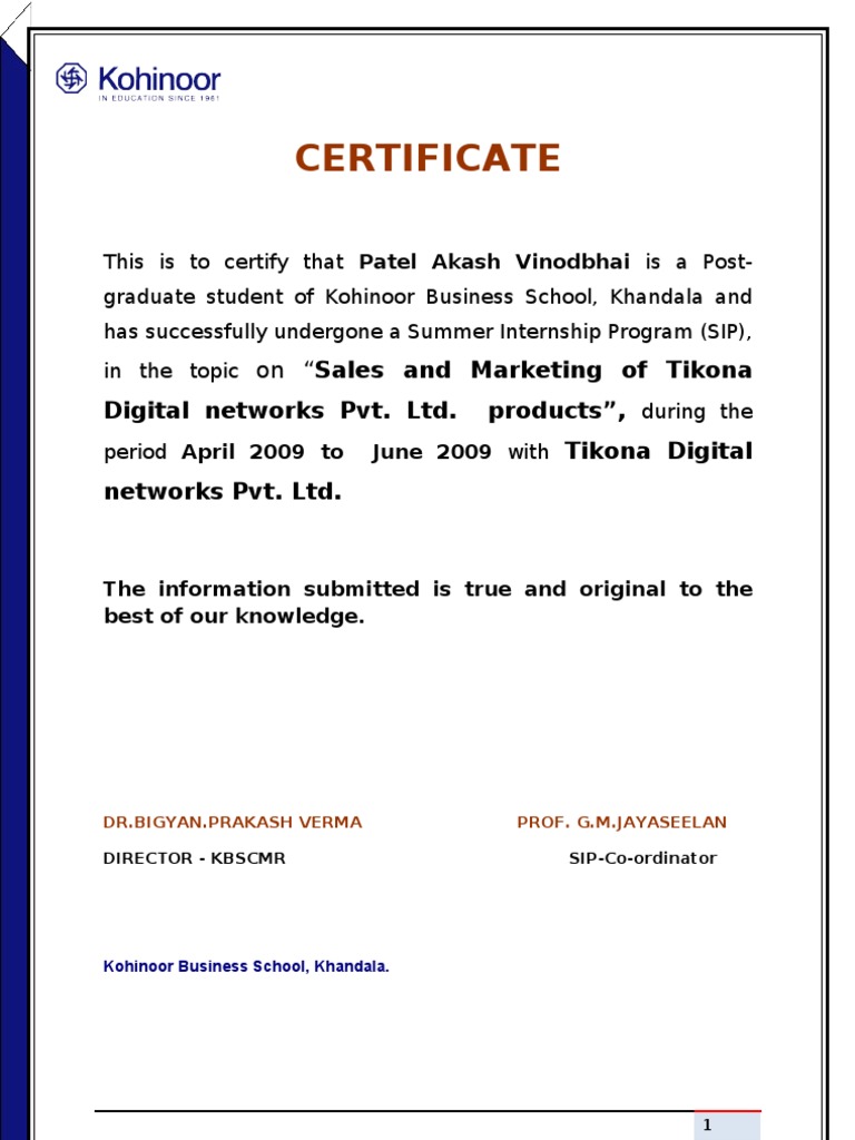 Tikona Digital Networks SIP Report | PDF | Internet Access | Internet
