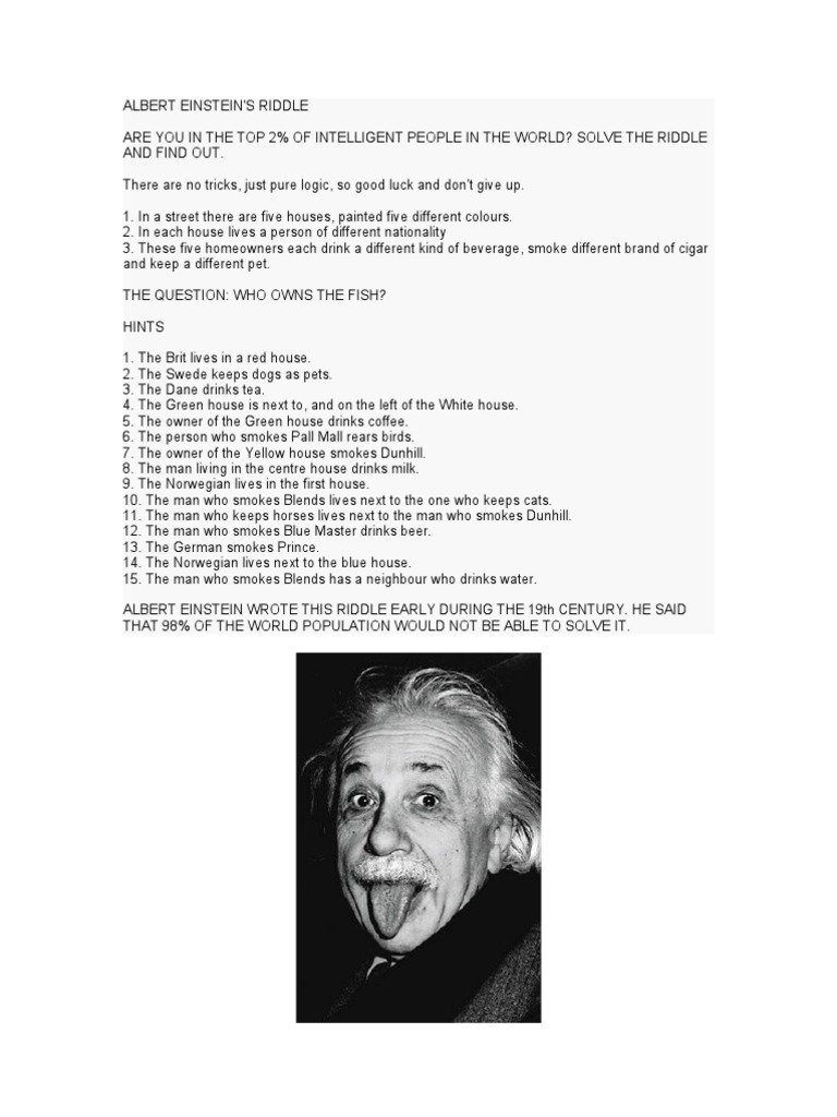 Einstein Riddle | PDF
