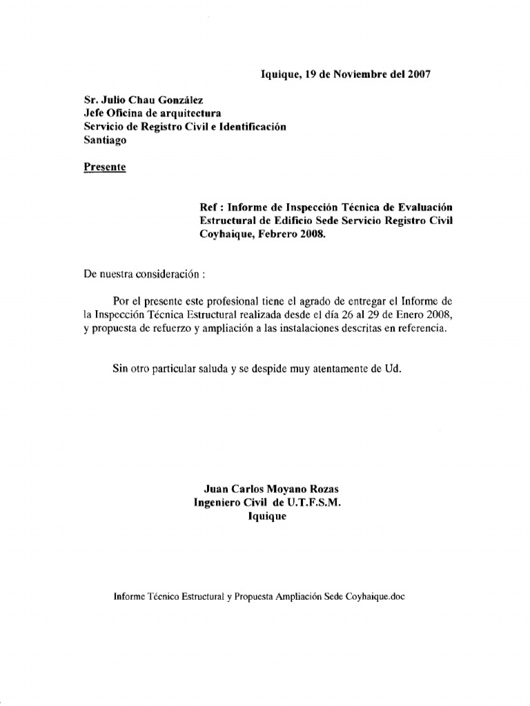 Modelo Informe Estructural PDF | Fundación (Ingeniería) | Presupuesto