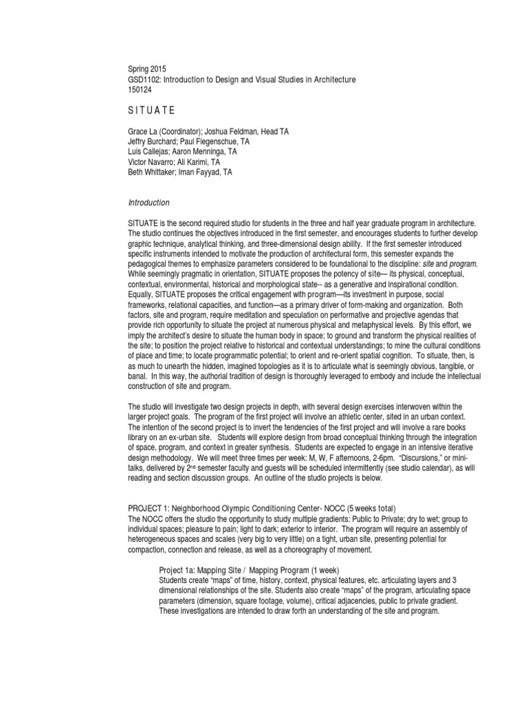 SP15 - GSD - 1102 150124 Syllabus GLa | PDF | Libraries | Map