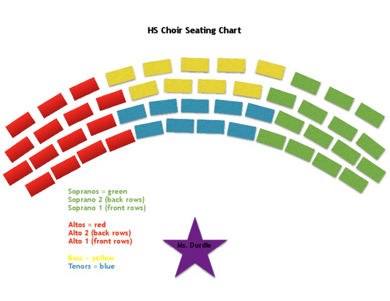 HS Choir Seating Chart: Sopranos Green Soprano 2 (Back Rows) Soprano 1 ...