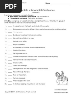 Activity On Sentence and Non Sentences | PDF