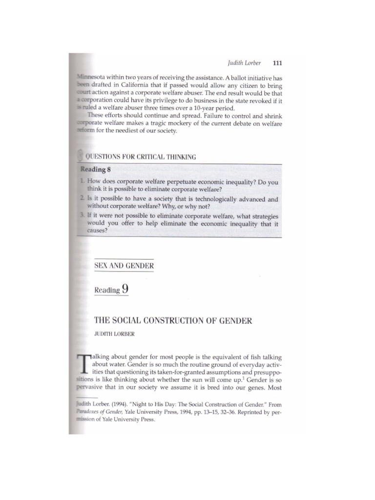 The Social Construction of Gender | PDF