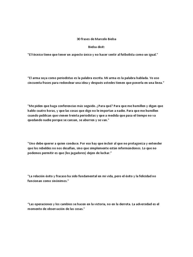 30 Frases de Marcelo Bielsa | PDF