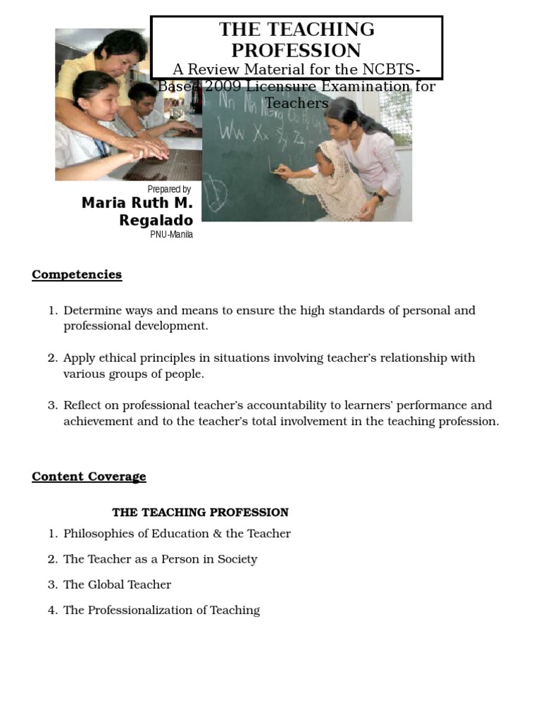 The Teaching Profession | PDF | Philosophy Of Education | Teachers