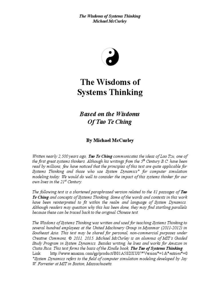 The Wisdoms of Systems Thinking | PDF | Tao | Wisdom