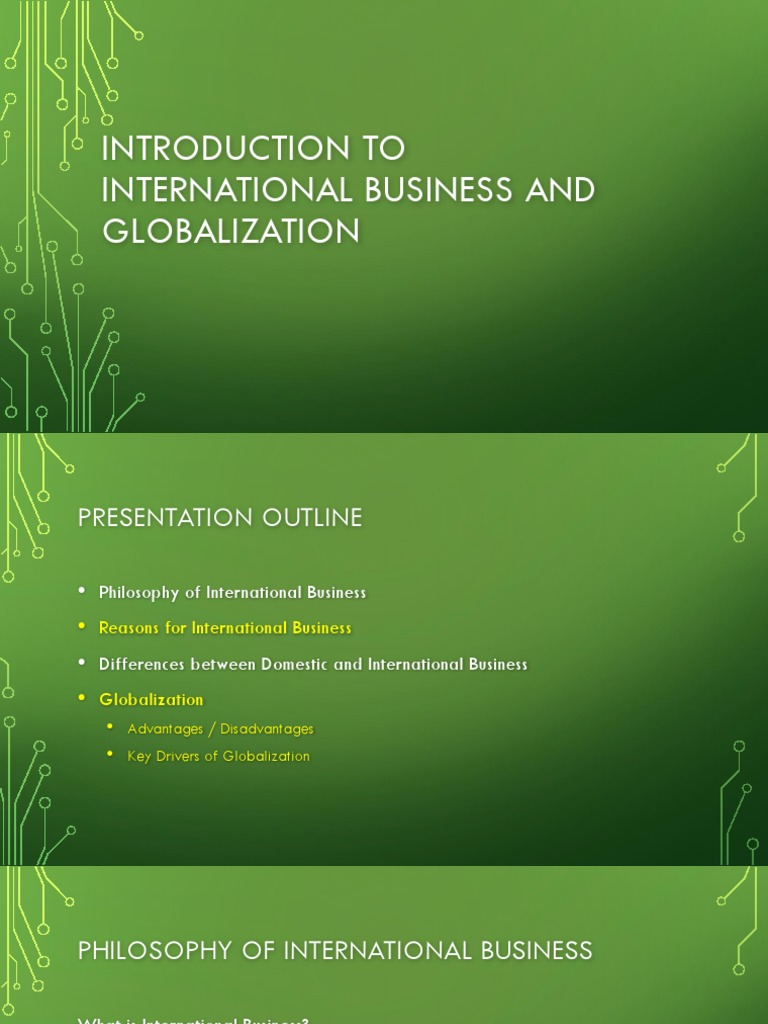 Introduction To International Business and Globalization | PDF ...