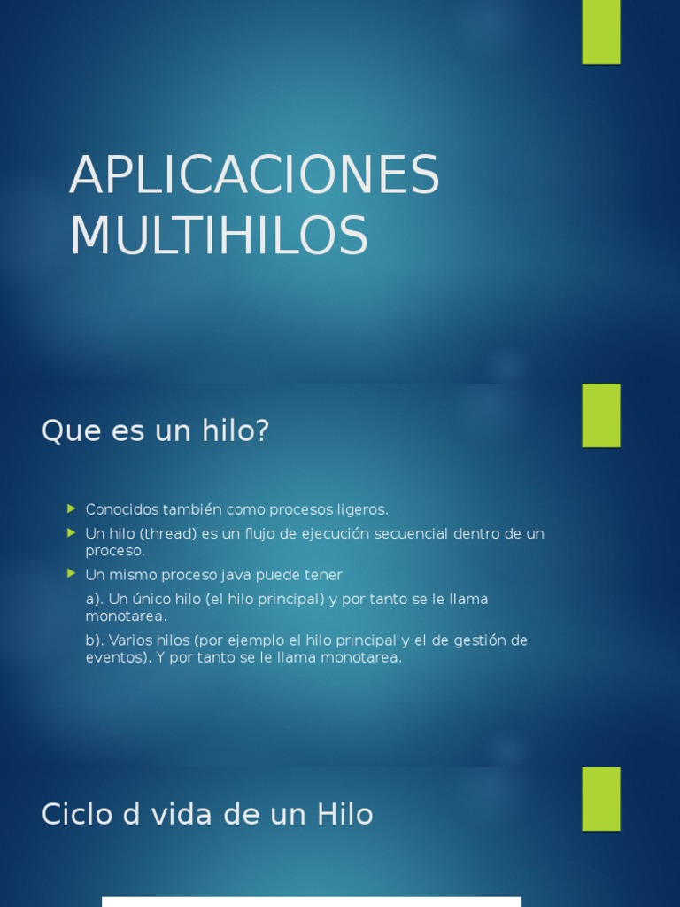 Aplicaciones Multihilos | PDF | Hilo (Computación) | Infraestructura informática
