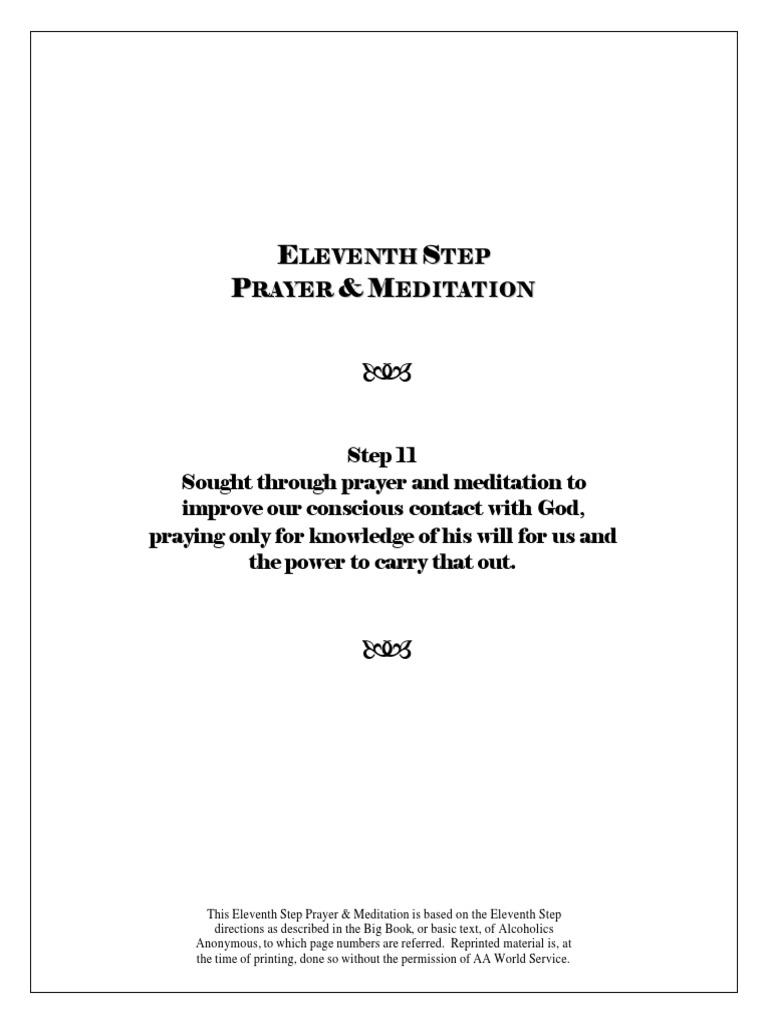 11 TH Step Worksheet | PDF | The Big Book (Alcoholics Anonymous) | Prayer