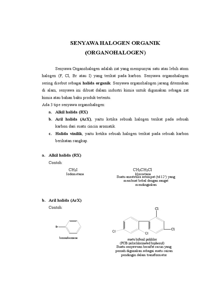 Senyawa Halogen Organik | PDF | Sains & Matematika