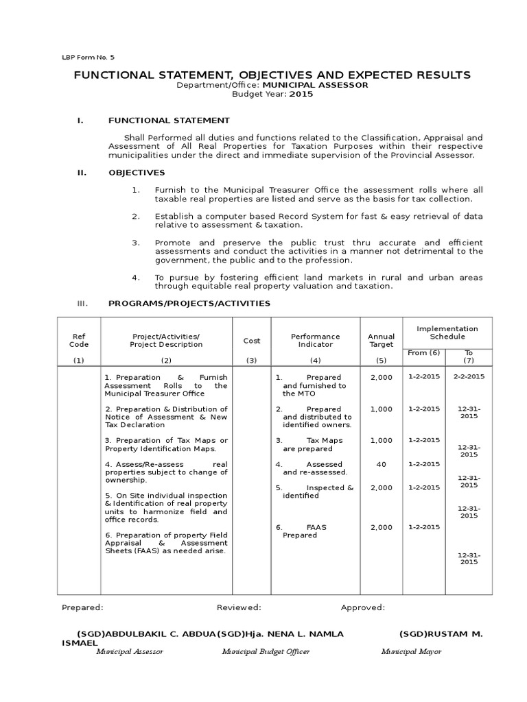 LBP Form No. 5 (MAssr) | PDF