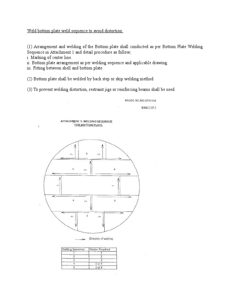 Tank Bottom Plate Weld Sequence to Avoid Distortion (1)