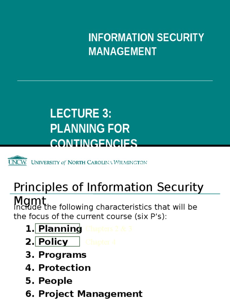 Contingency Planning in Information Security | PDF | Incident ...