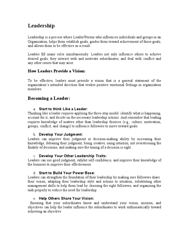 Leadership Participation Model Overview | PDF | Goal | Leadership