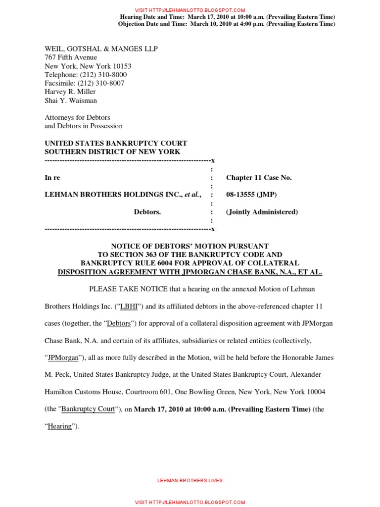 Motion to Approve Debtors Motion Pursua - Main Document | Chapter 11 ...