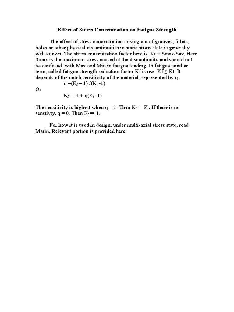 Effect of Stress Concentration On Fatigue Strength | PDF | Science ...