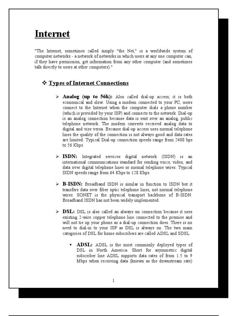 Internet, Intranet and Extranet | PDF | Digital Subscriber Line ...