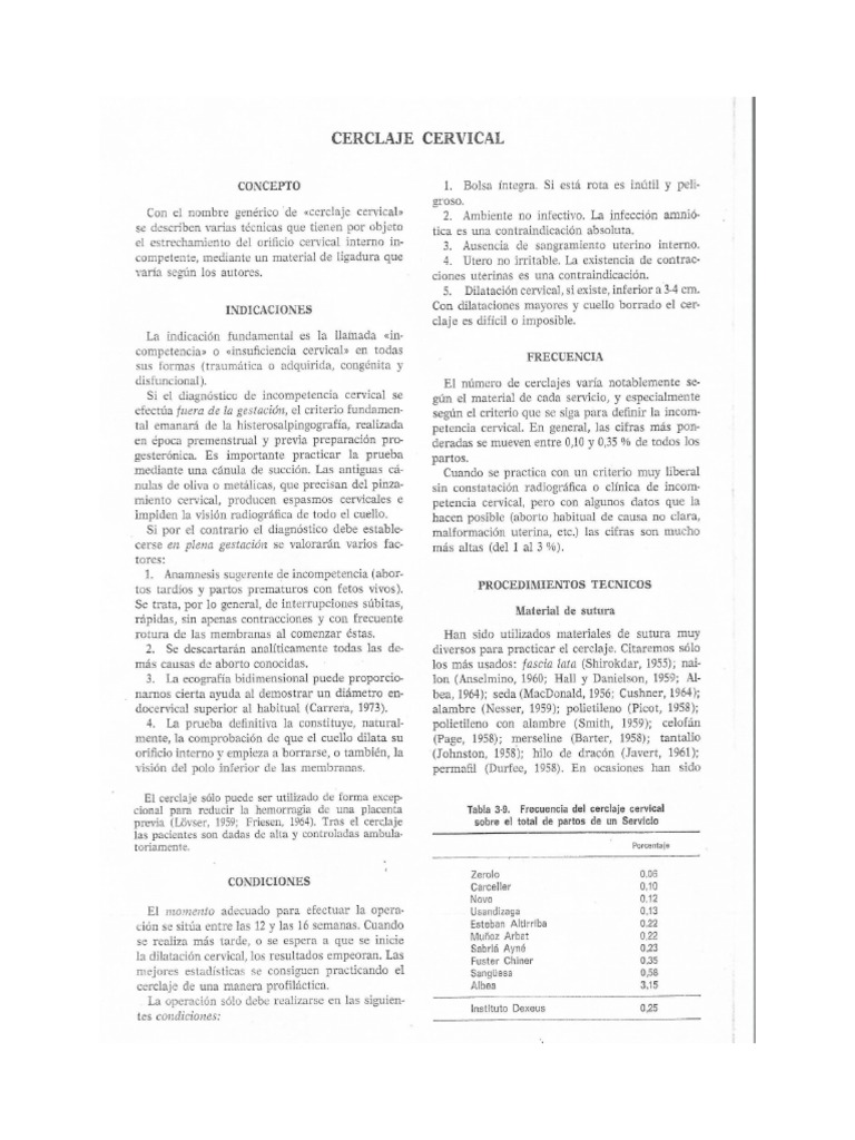 Cerclaje Cervical - Técnicas Quirúrgicas | PDF | Ginecología | Sistema ...