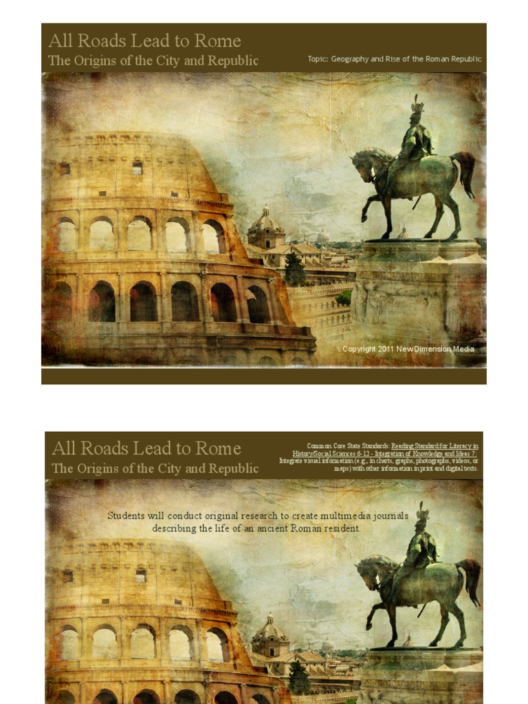 All Roads Lead To Rome PDF | PDF | Ancient Rome | Roman Republic
