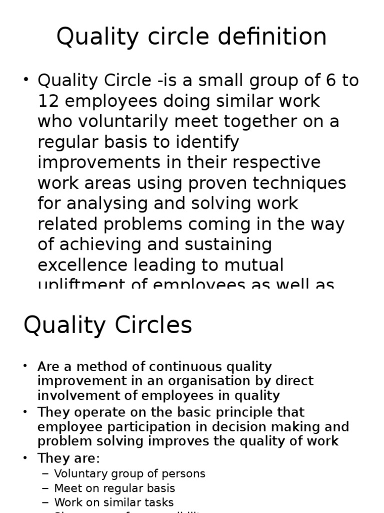 Quality Circle Definition | PDF | Business | Cognition
