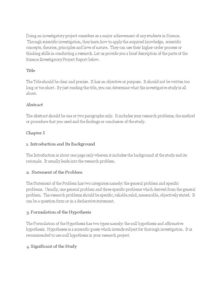 SIP Parts | Scientific Method | Hypothesis