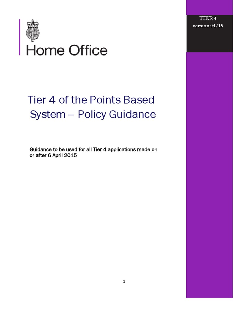 Tier 4 of The Points Based System | PDF | Academic Degree | Doctor Of ...