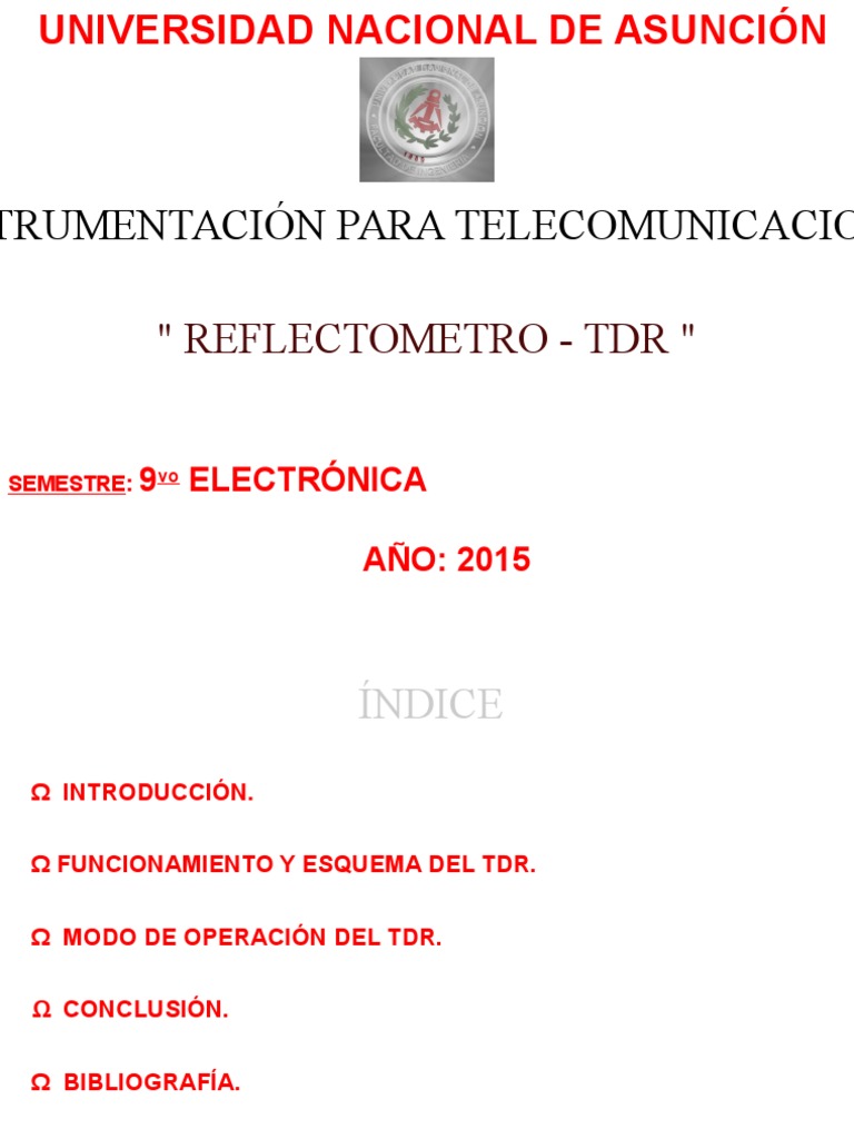 TDR - Presentacion | PDF | Electrónica | Cantidades fisicas