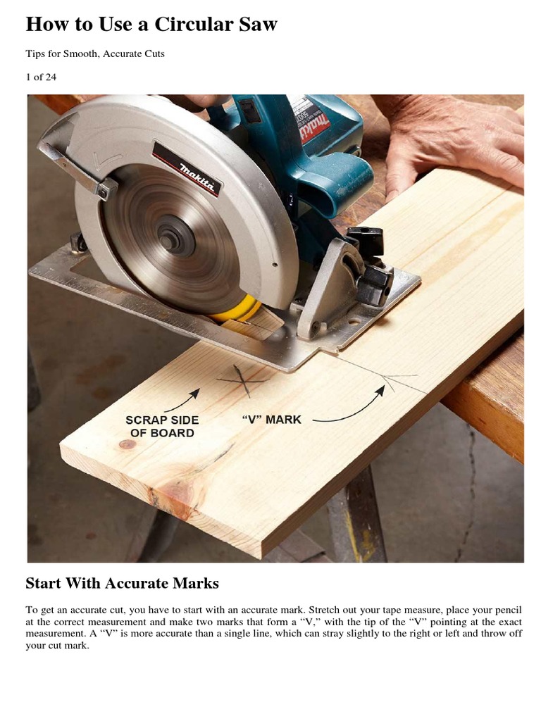 Circular Saw Tips for Accurate Cuts | PDF | Wood | Woodworking