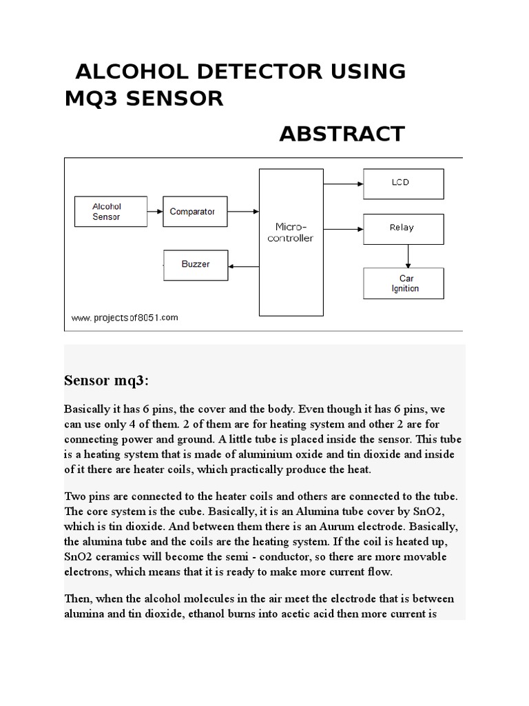 Alcohol Detector Using Mq3 Sensor | Download Free PDF | Vacuum Tube | Microcontroller