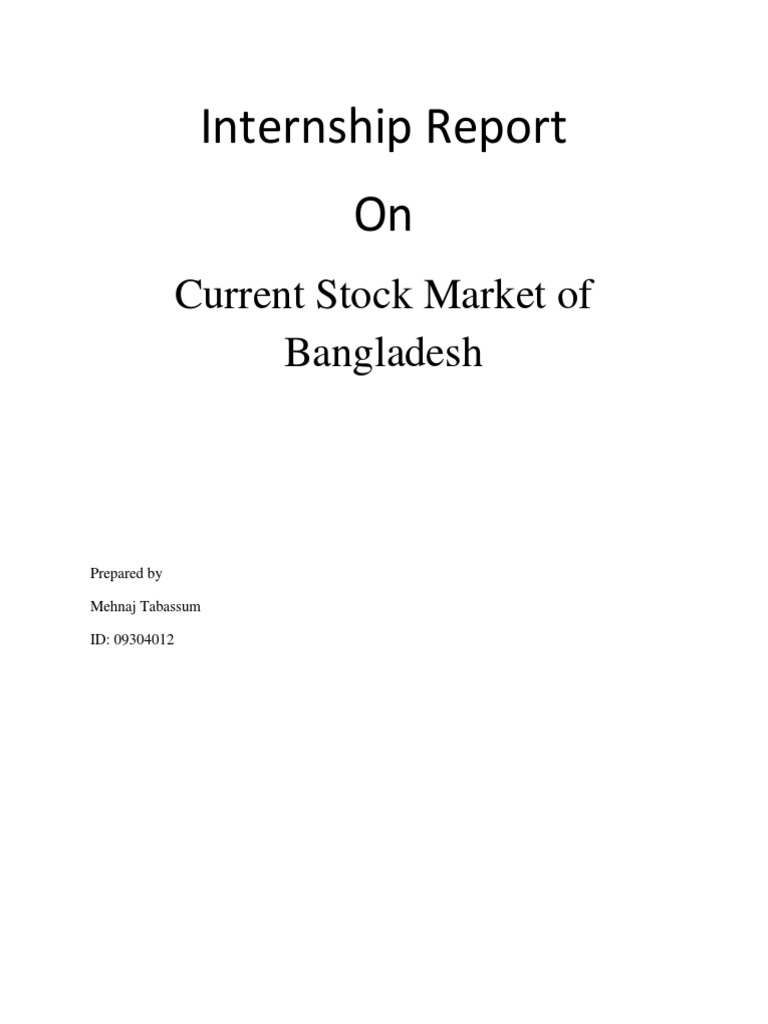 Internship Report On Current Stock Market of Bangladesh | PDF | Initial ...