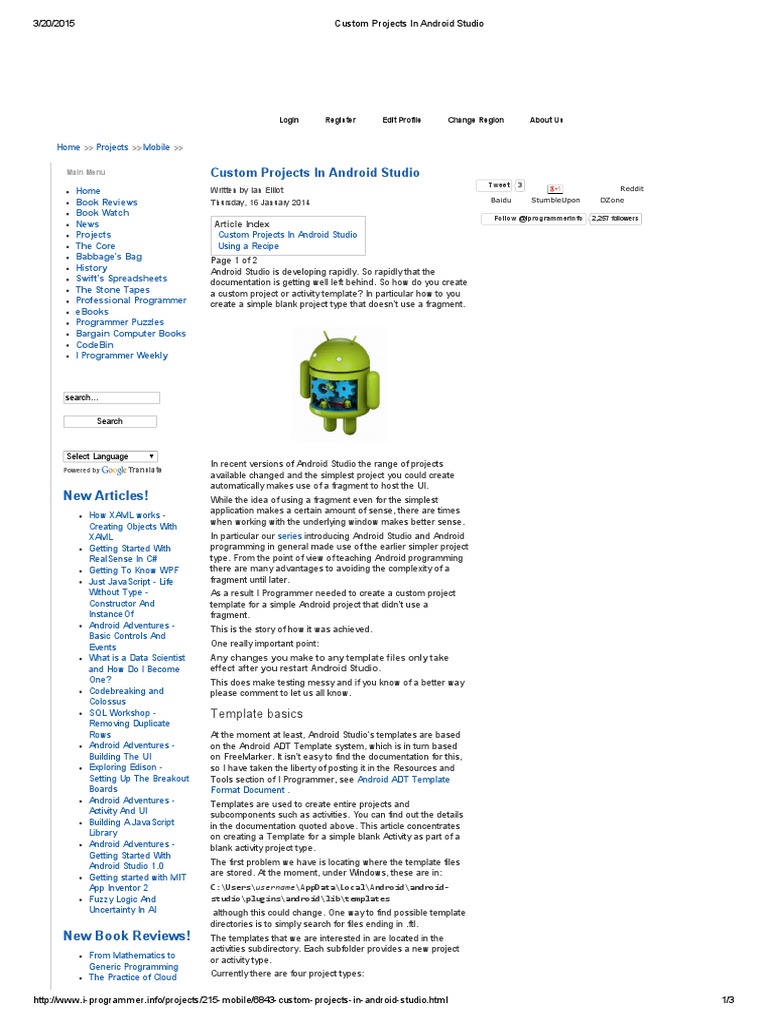 Custom Projects in Android Studio - 1 | PDF | Android (Operating System ...