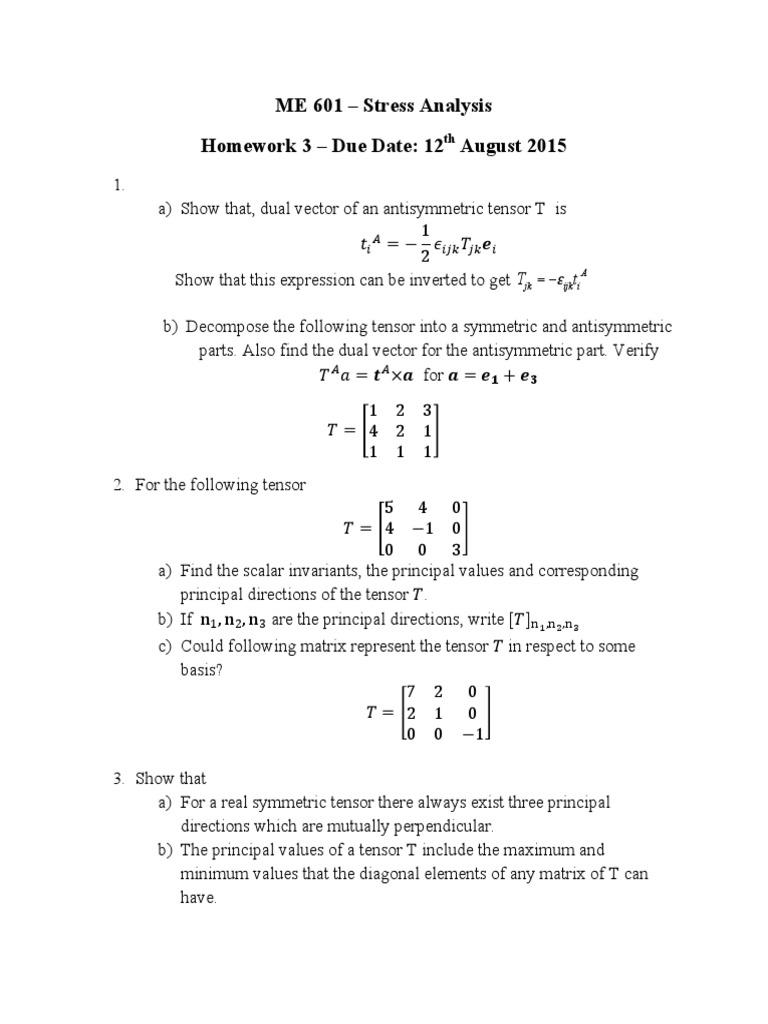 Analysis of Stress, Strain, and Deformation Tensors for Various Materials Under Loading | PDF ...