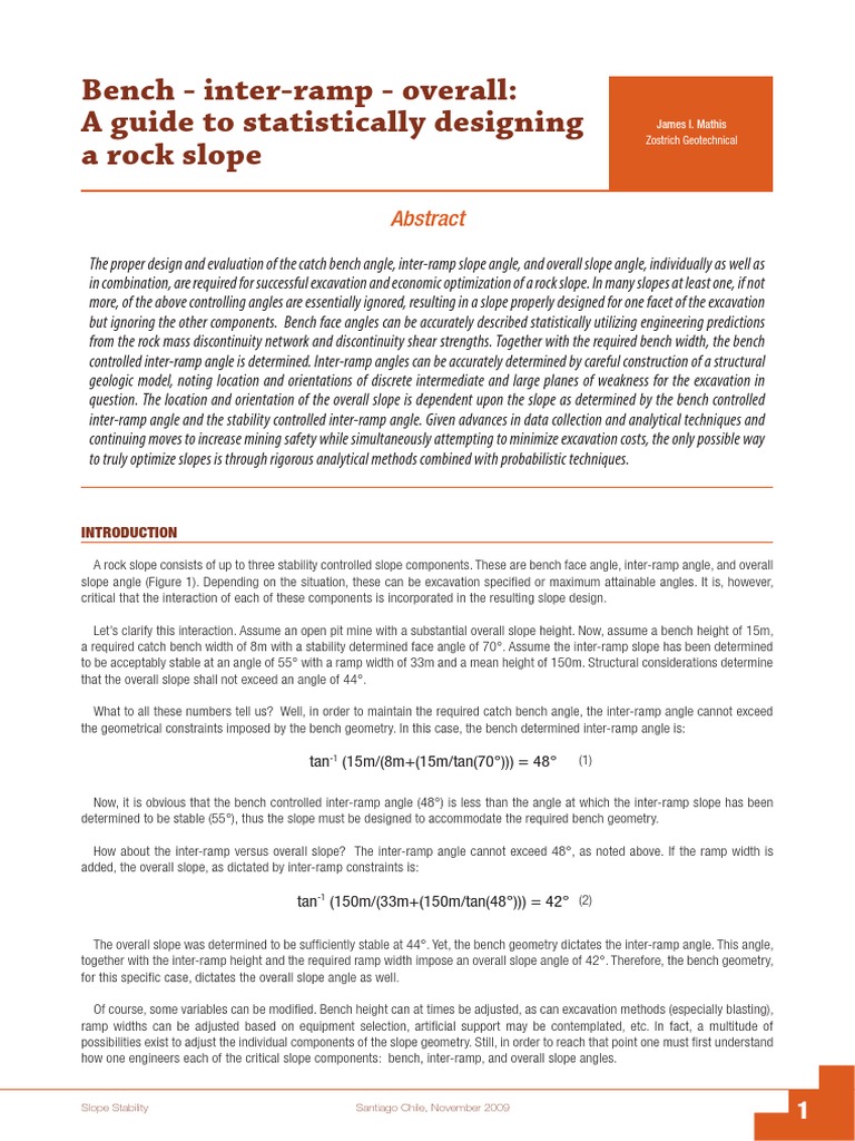 Bench - Inter-Ramp - Overall: A Guide To Statistically Designing A Rock ...